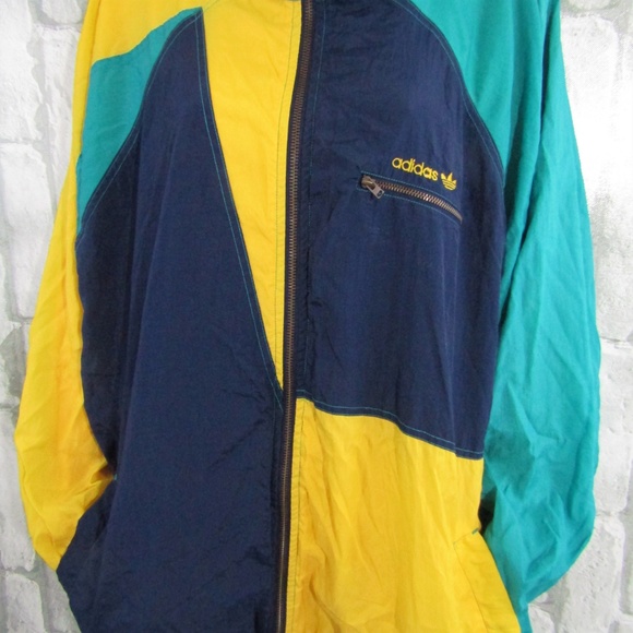 adidas | Jackets & Coats | Adidas Vintage Colorblock Windbreaker Jacket ...